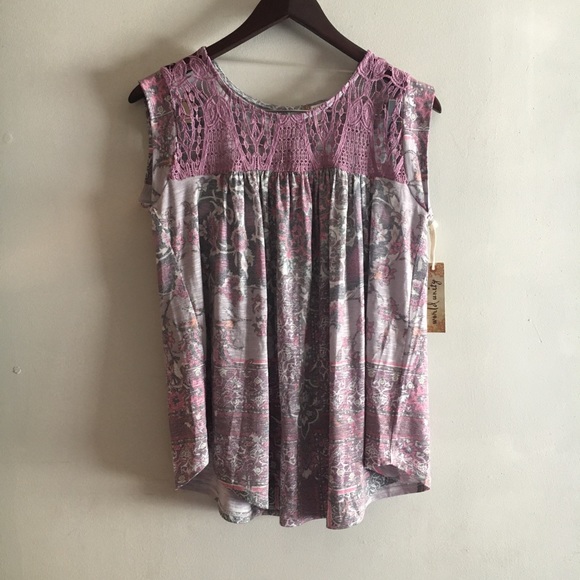 World unity | Tops | New World Unity Mauve Sleeveless Lace Top | Poshmark